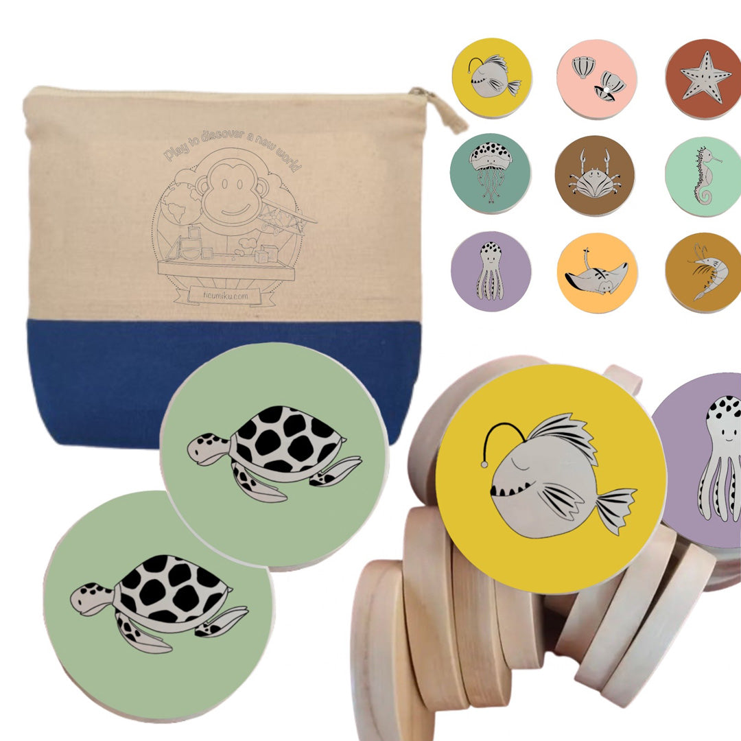 Juego de memoria animales marinos 20 piezas